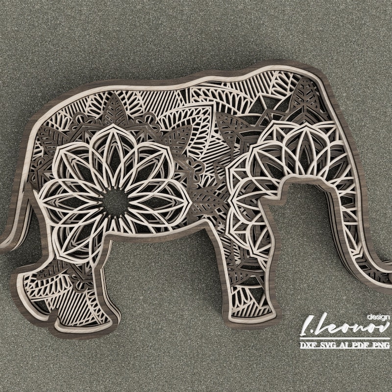Layered Elephant Svg - Etsy