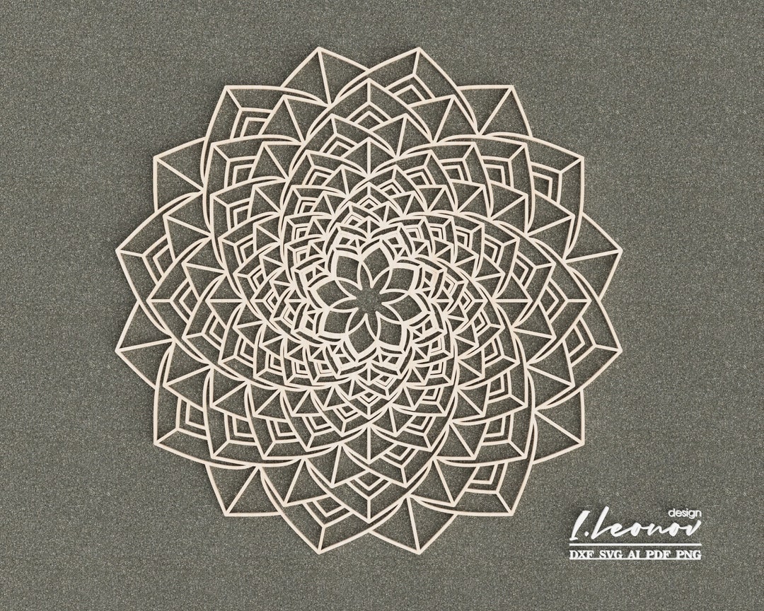 Digital File, Mandala DXF File, DXF File for Laser Cut, Layered Dxf ...