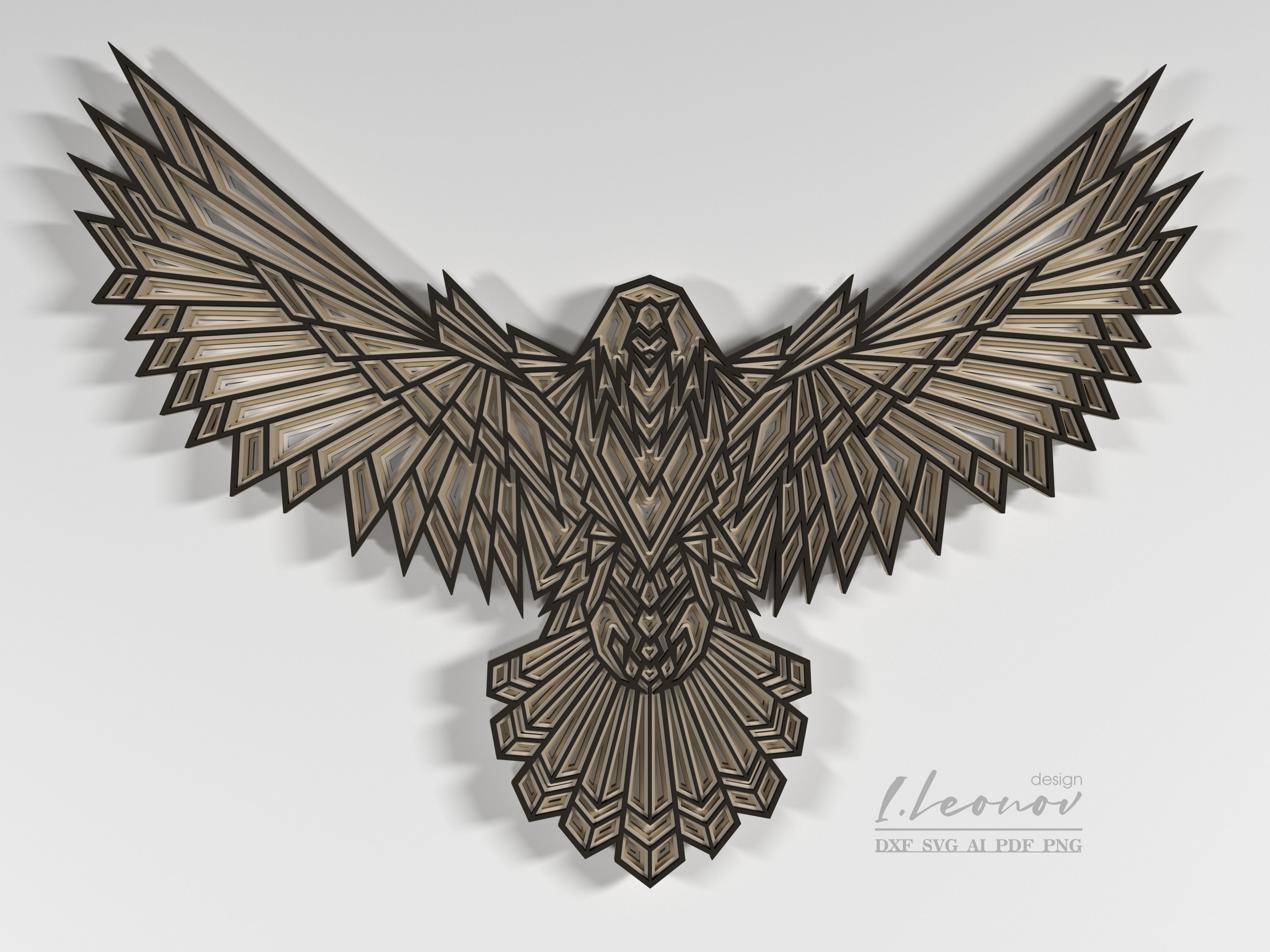 Laser Cut Wall Art Eagle Vector File Multilayer Dxf File for - Etsy UK