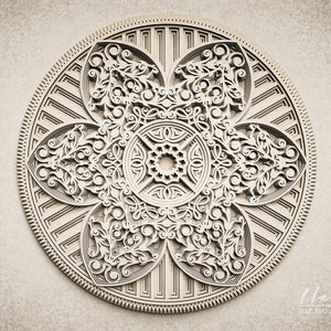 Digital File, Mandala DXF File, DXF File for Laser Cut, Layered Dxf ...