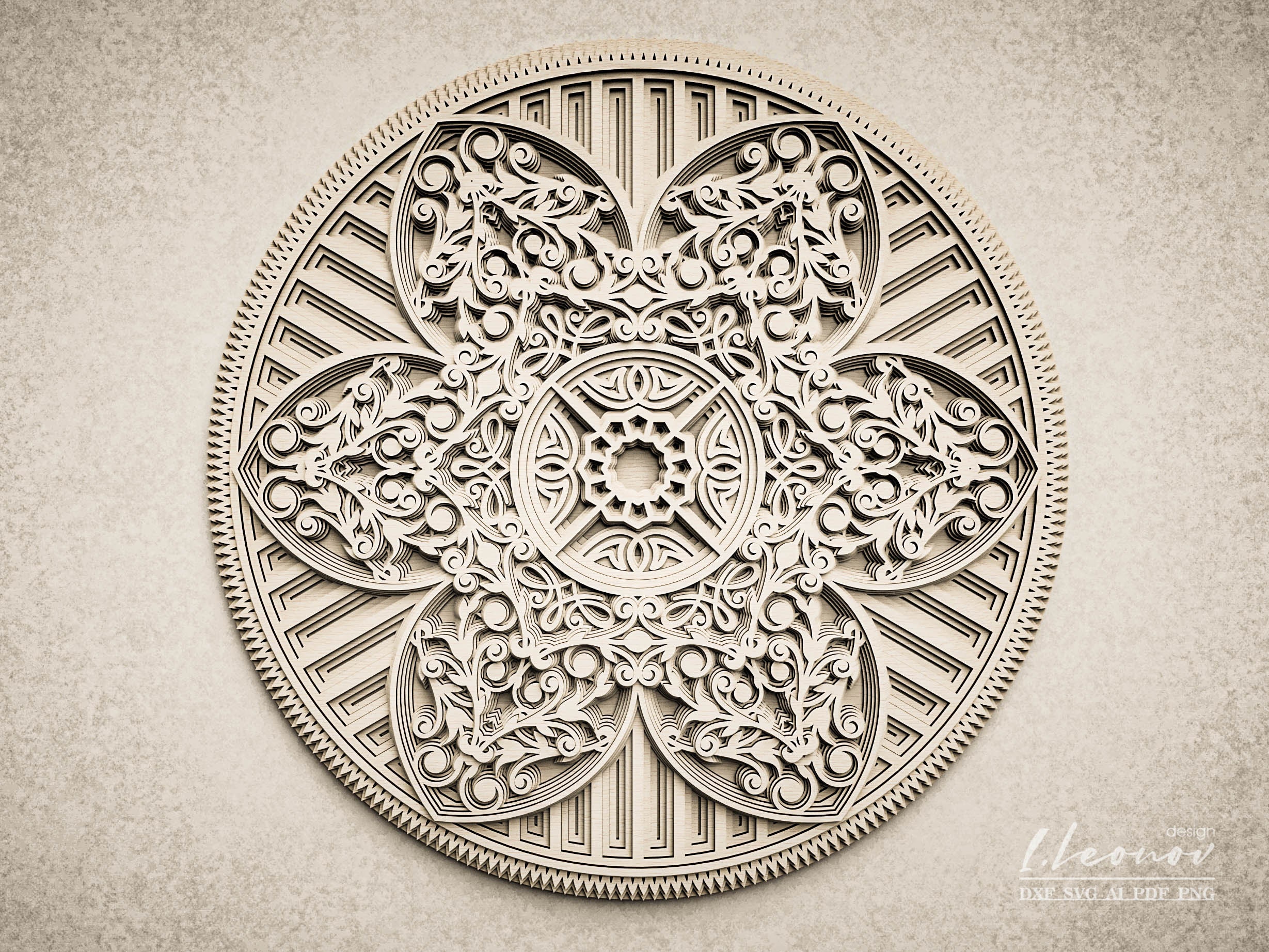 Digital File, Mandala DXF File, DXF File for Laser Cut, Layered Dxf ...