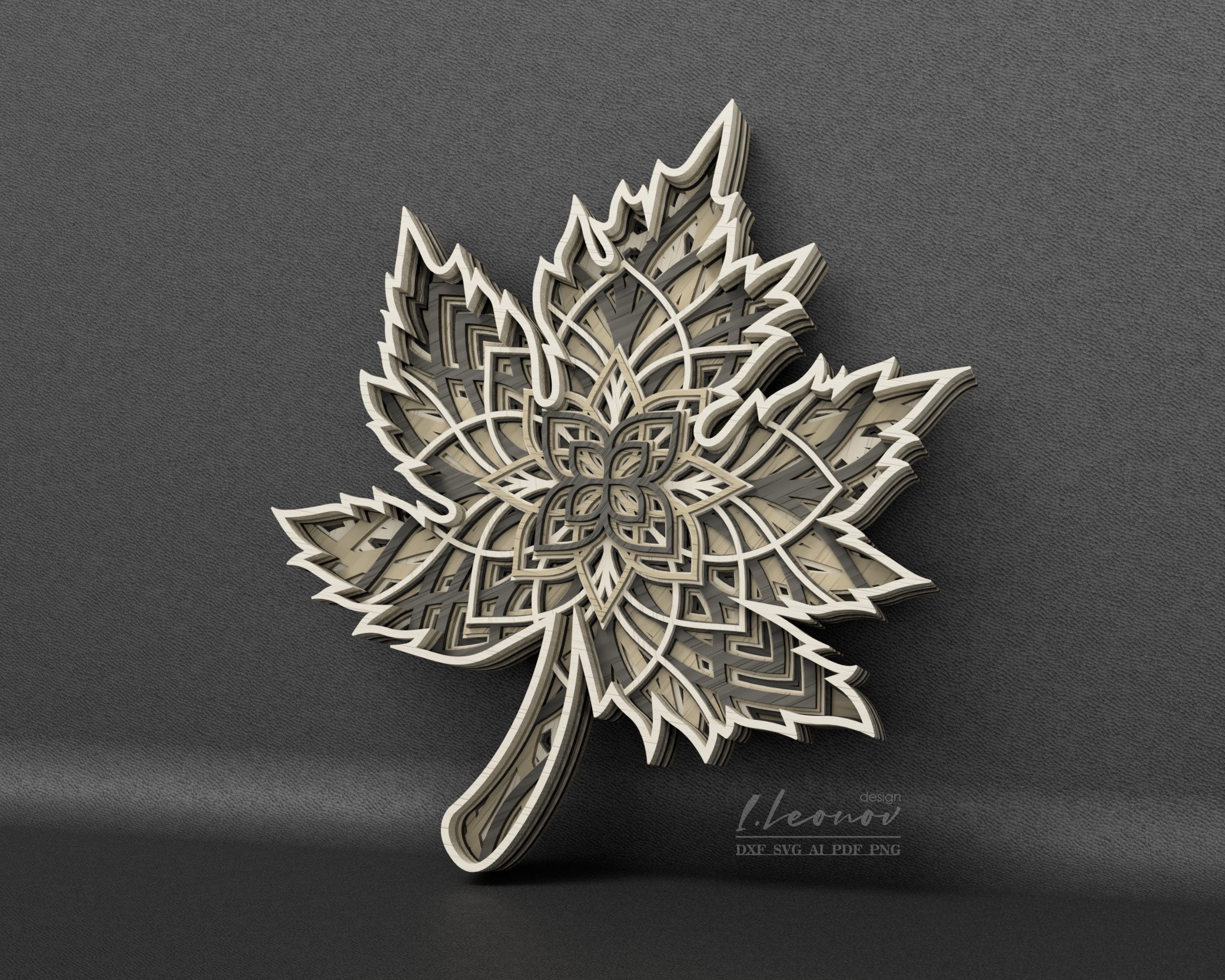 Laser Cut File Multilayer Maple Leaf , Maple Leaf of 9 Layers With ...
