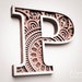 Laser Cut DXF Letter P DXF Alphabet Letter P, Laser Cut Letter ...