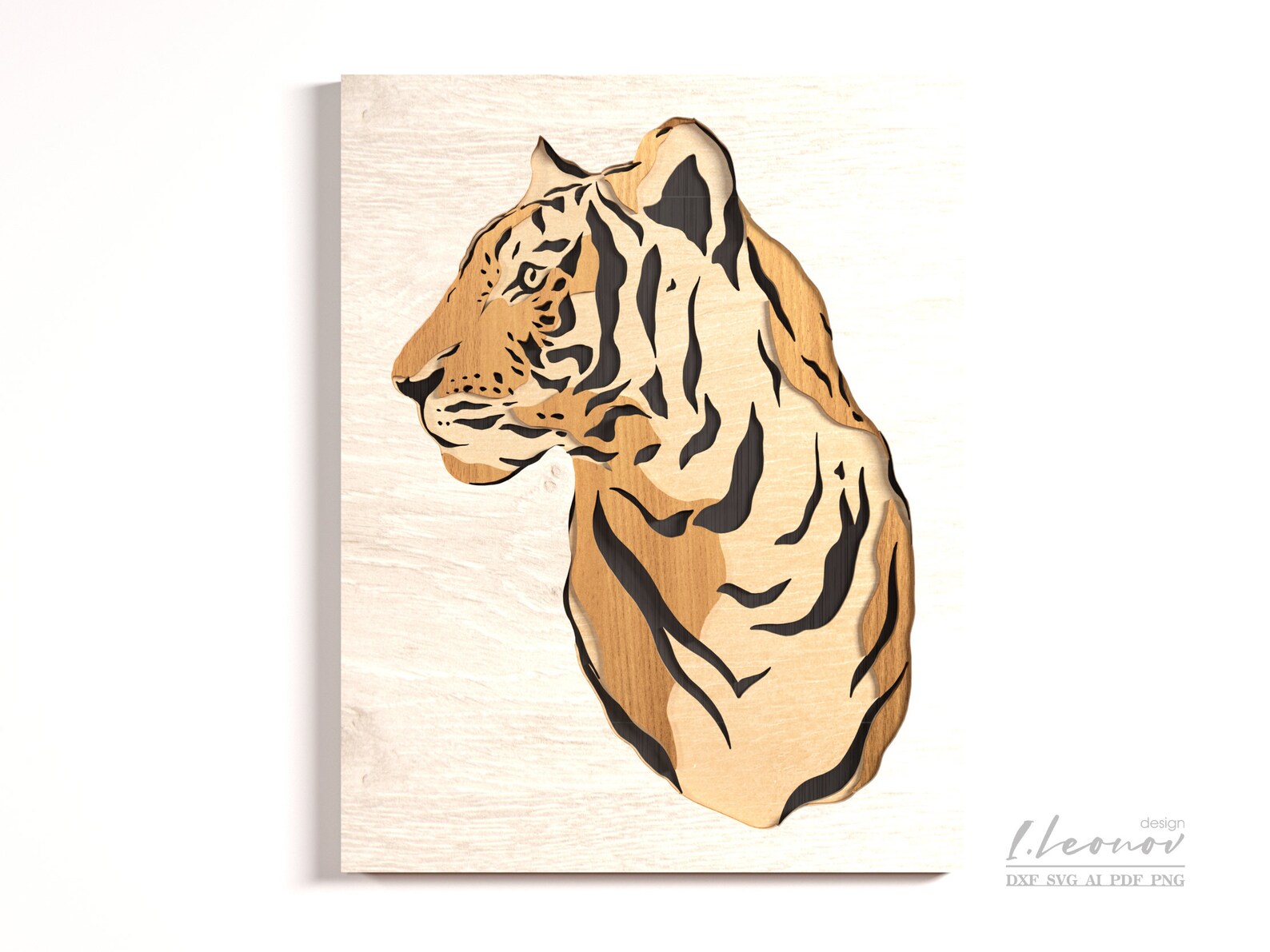 Multilayer Laser Cut File, Tiger Head Dxf File, Laser Cut File Wooden ...