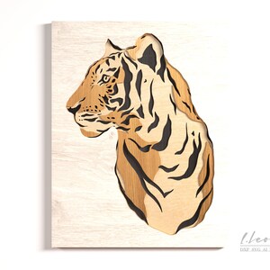 Multilayer Laser Cut File, Tiger Head Dxf File, Laser Cut File Wooden ...