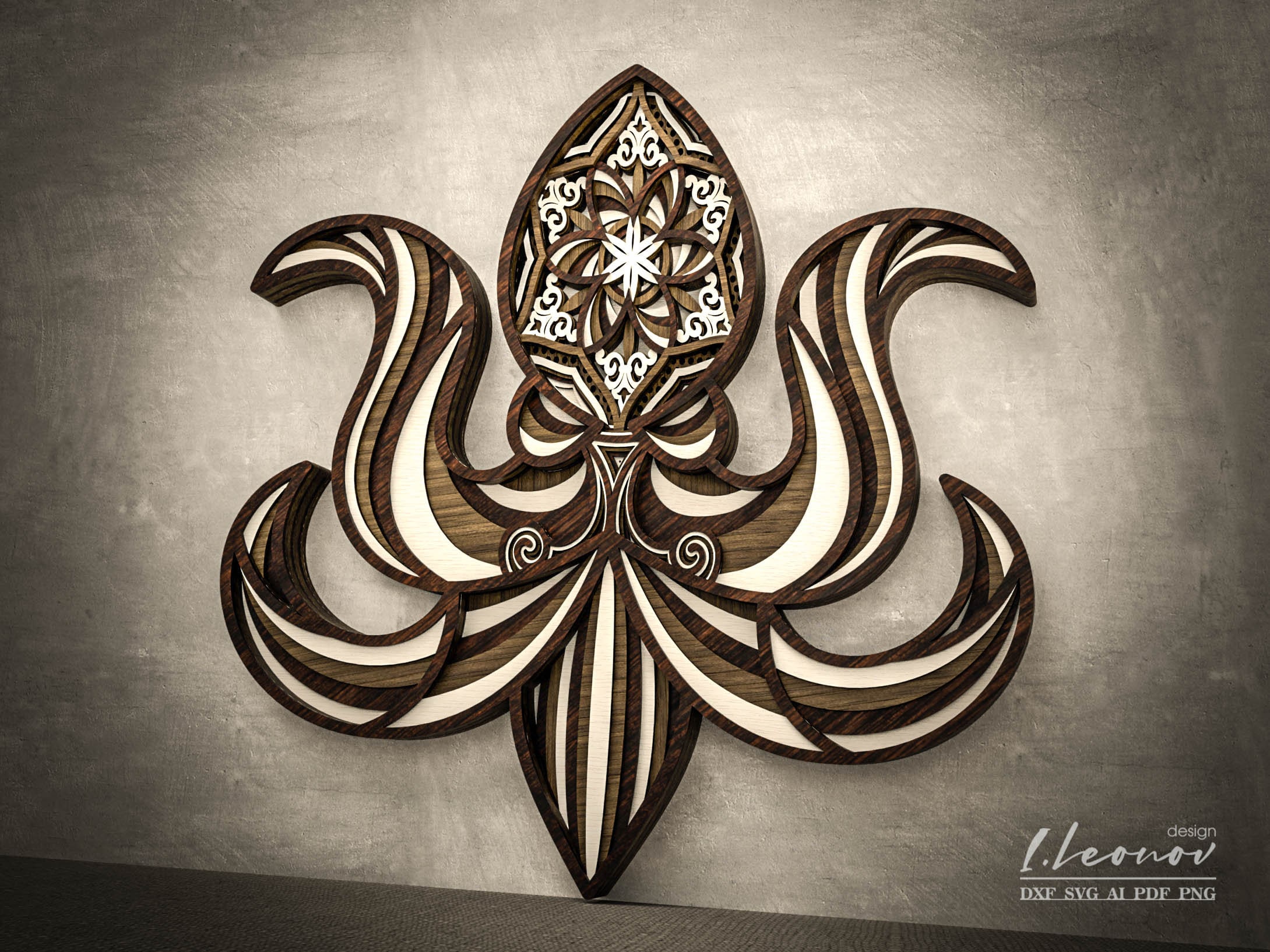 Laser Cut Wall Art Multilayer Octopus Vector File Multilayer | Etsy