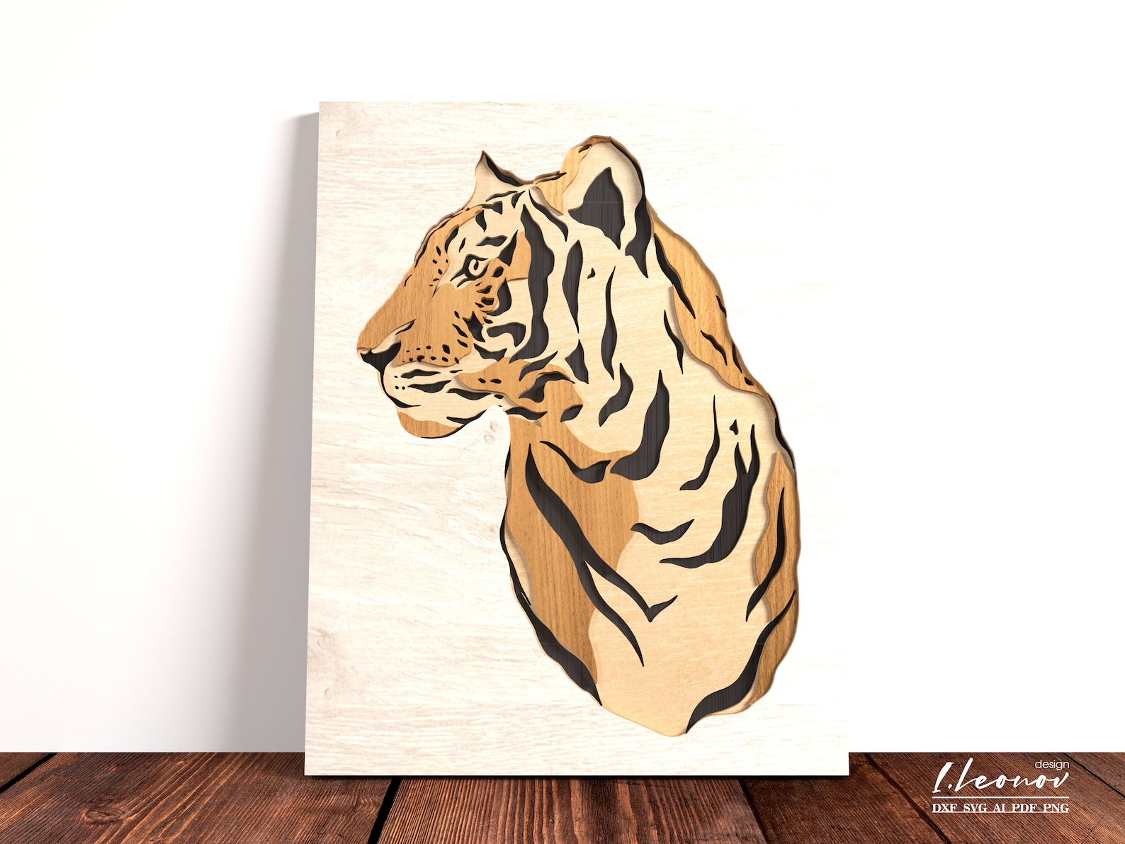 Multilayer Laser Cut File, Tiger Head Dxf File, Laser Cut File Wooden ...