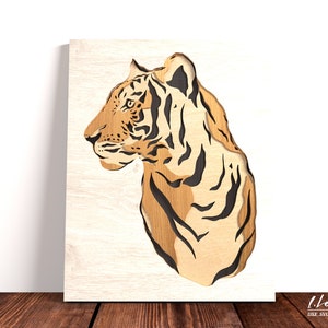 Multilayer Laser Cut File, Tiger Head Dxf File, Laser Cut File Wooden ...