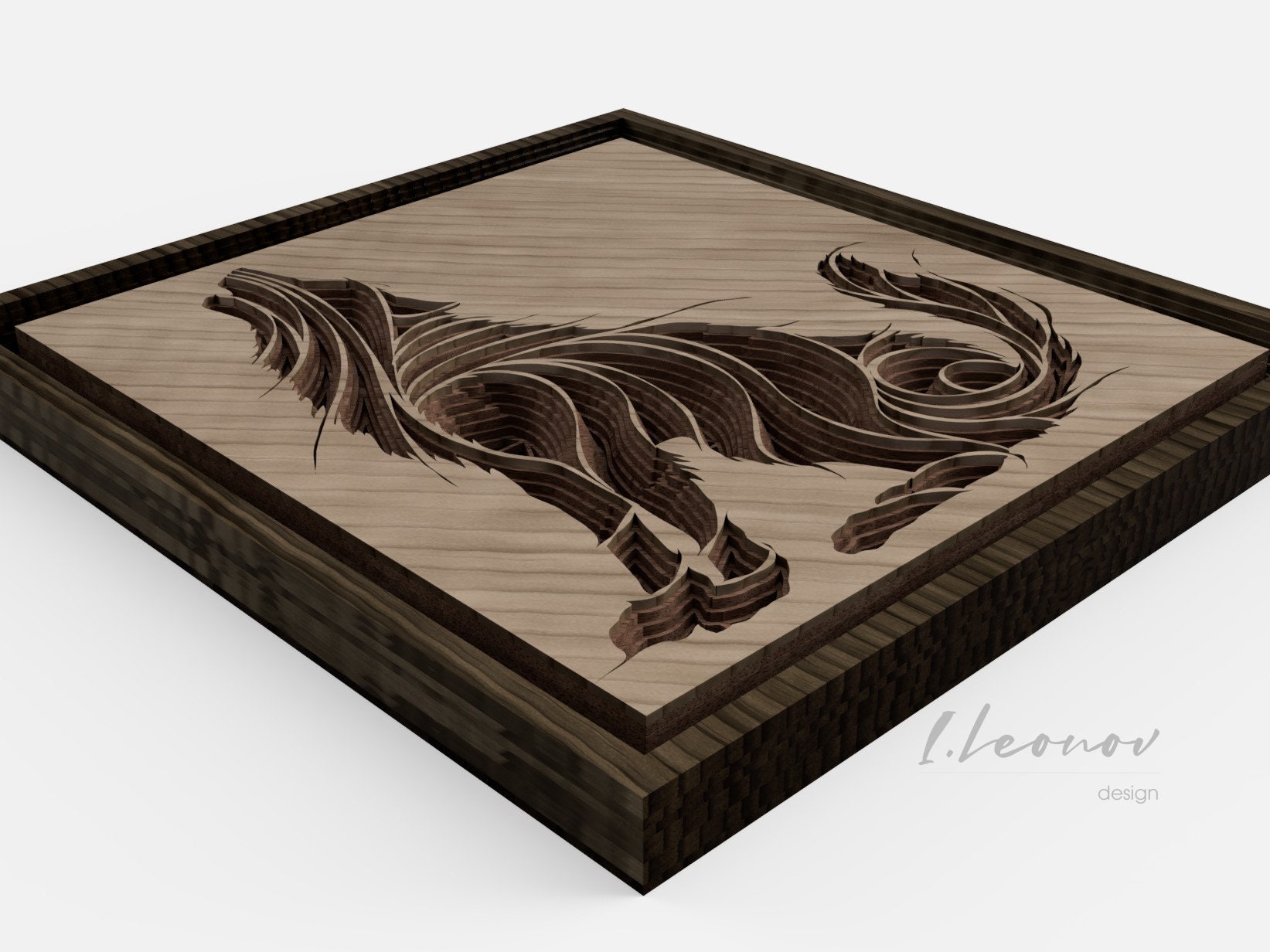 Multilayer Laser Cut File, Wolf in Frame, SVG Ai EPS Dxf Laser Cut Wall ...