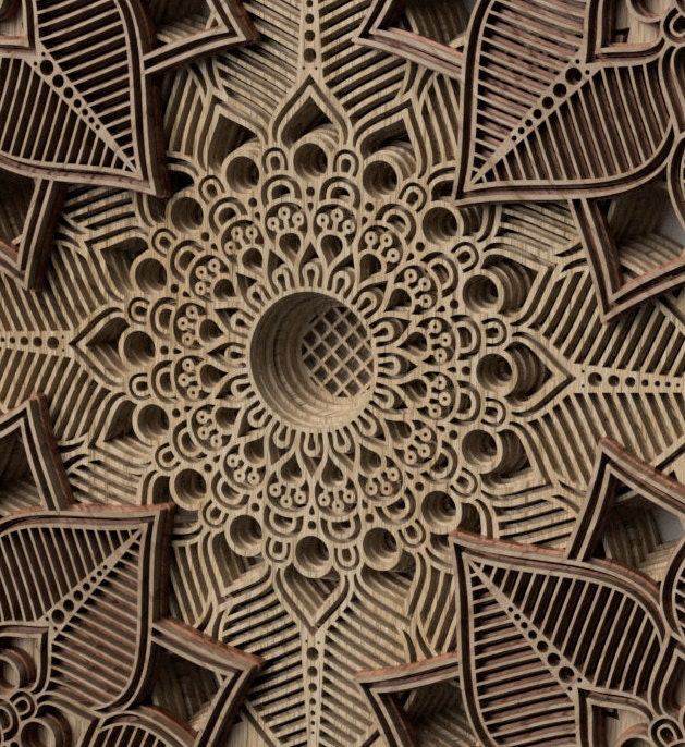 Indian Bohemian Wall Art Mandala DXF File DXF File for Laser | Etsy