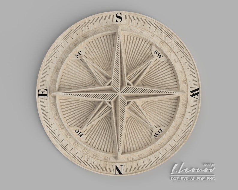 Multilayer Laser Cut Compass Compass Dxf File SVG Ai EPS Dxf - Etsy