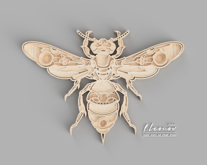 Steampunk Bee Multilayer Project for Laser Cutting. Digital - Etsy