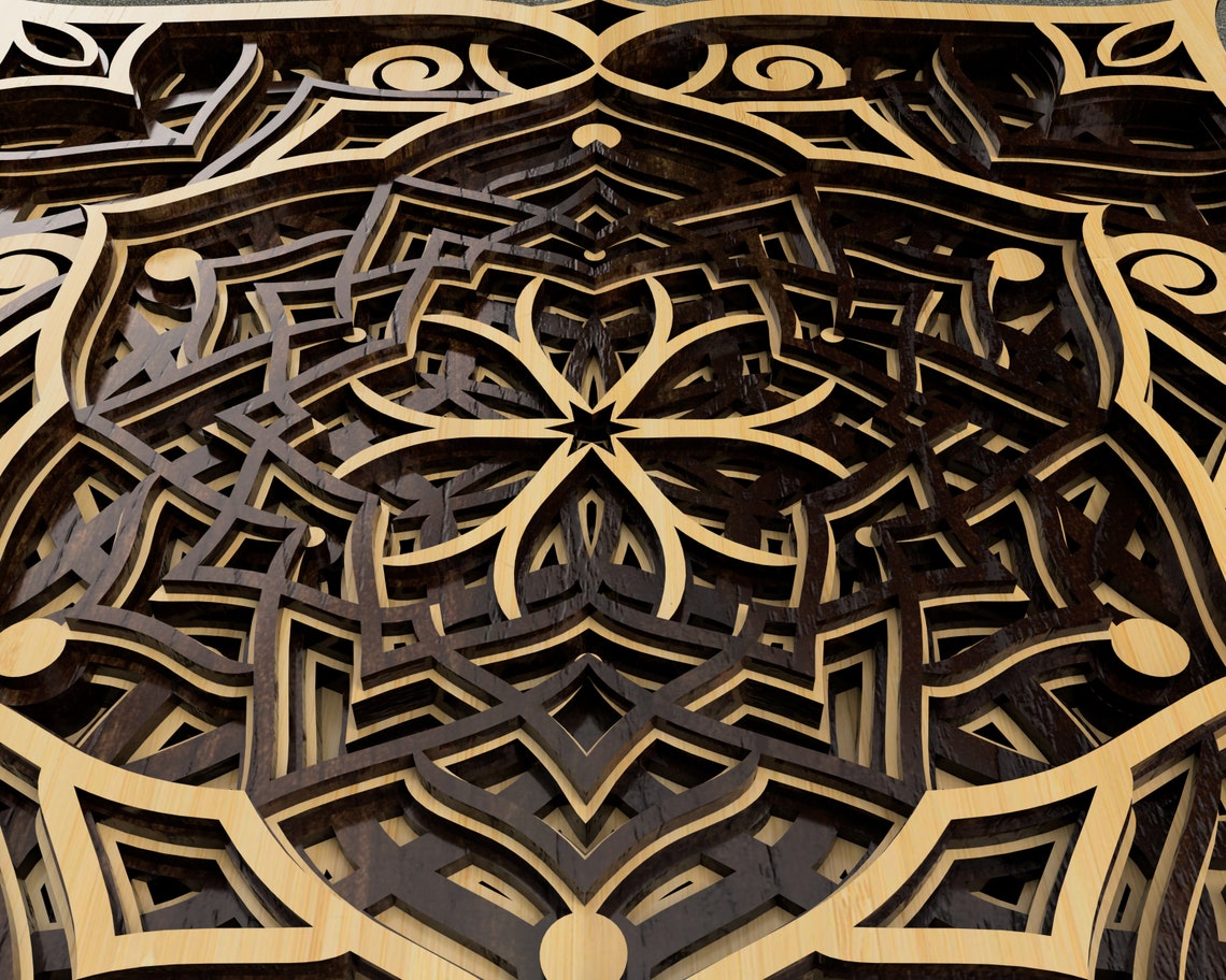 Digital File Multilayer Mandala DXF File DXF File for Laser - Etsy