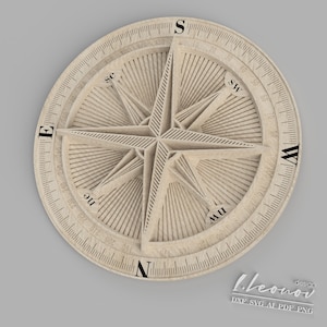 Multilayer Laser Cut Compass, Compass Dxf File, SVG Ai EPS Dxf Laser ...