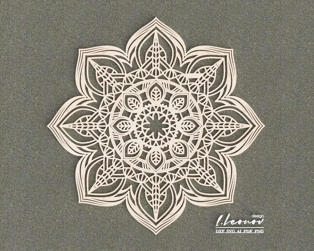 Digital File, Mandala DXF File, DXF File for Laser Cut, Layered Dxf ...
