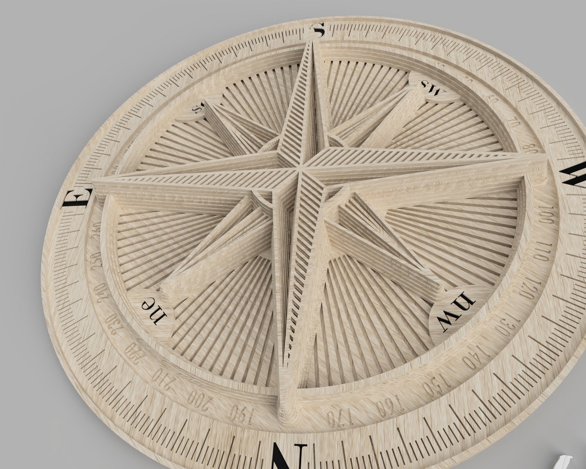 Multicapa laser cut Compass Compass dxf file SVG Ai EPS Dxf - Etsy México