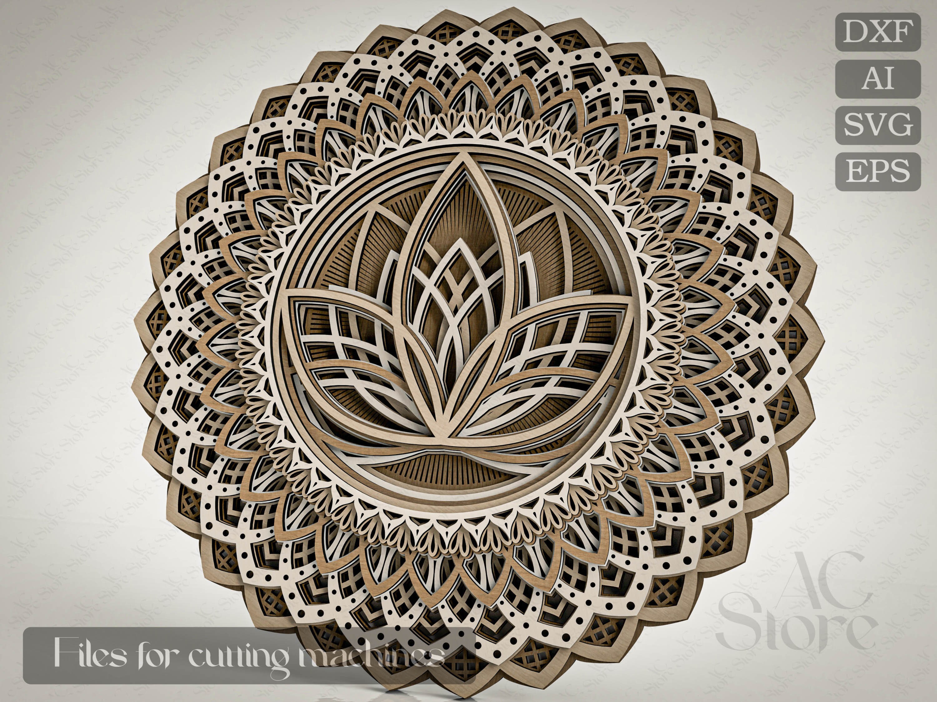 Multilayer Laser Cut Mandala Dxf File Dxf File for Laser - Etsy