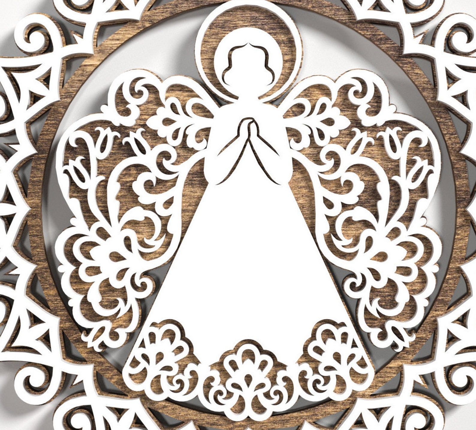 3 Layer Christmas Tree Ornament Angel Laser Cut File, DXF File for ...