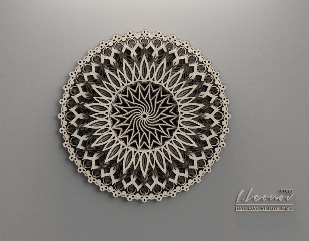 Digital File, Mandala DXF File, DXF File for Laser Cut, Layered Dxf ...