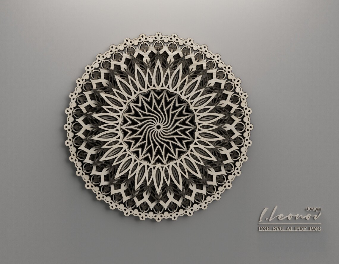 Digital File, Mandala DXF File, DXF File for Laser Cut, Layered Dxf ...