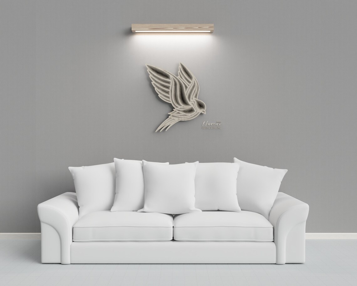 Multilayer Flying Bird, Laser Cut File, SVG Ai EPS Dxf Laser Cut Wall ...