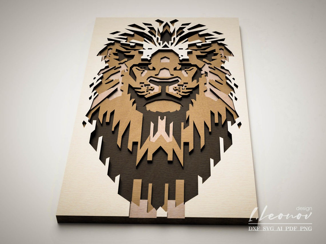 Multilayer Laser Cut File Lion Dxf File SVG Ai EPS Dxf Laser - Etsy