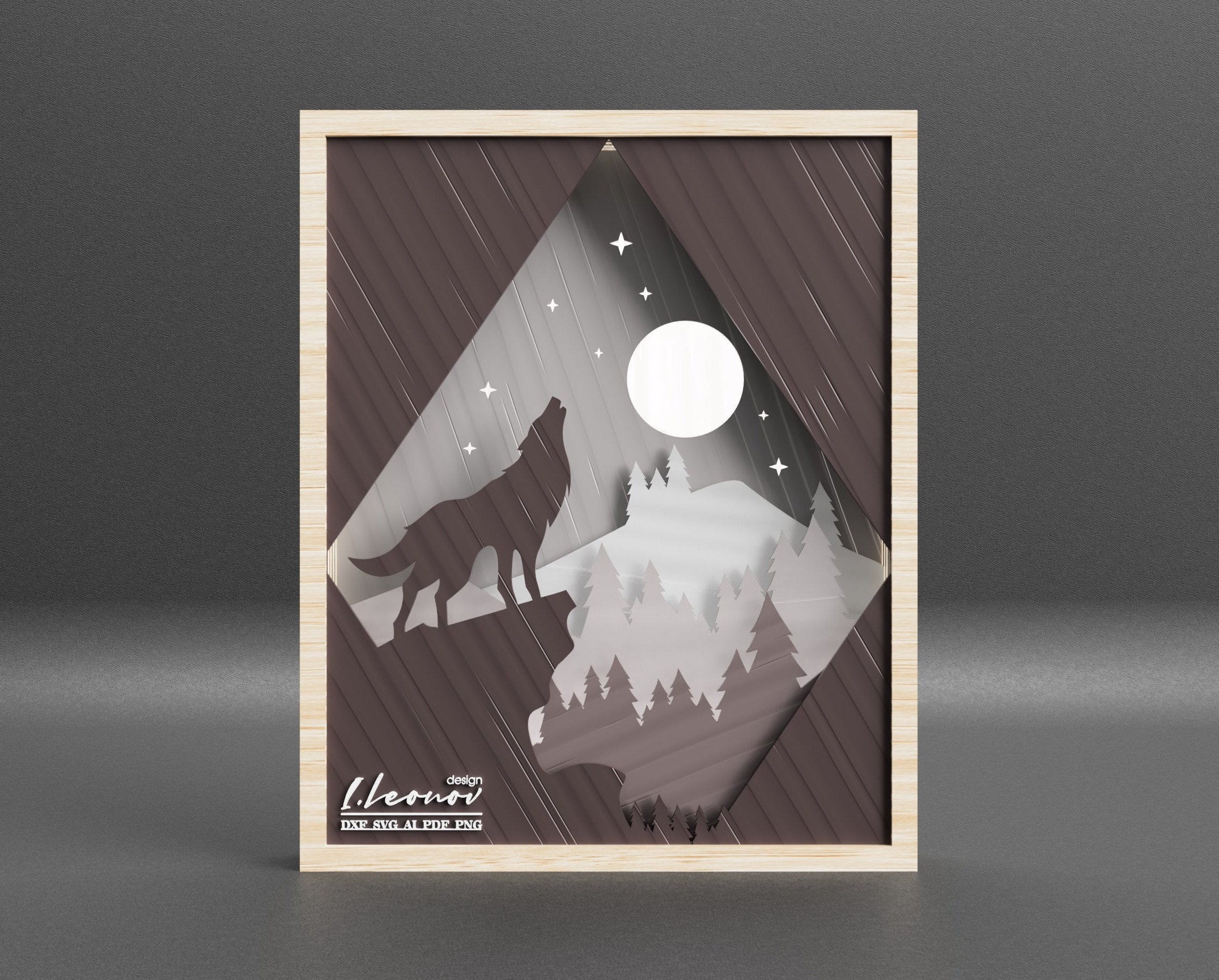 Multilayer wall lamp Dxf file for laser cutters Wild scene | Etsy