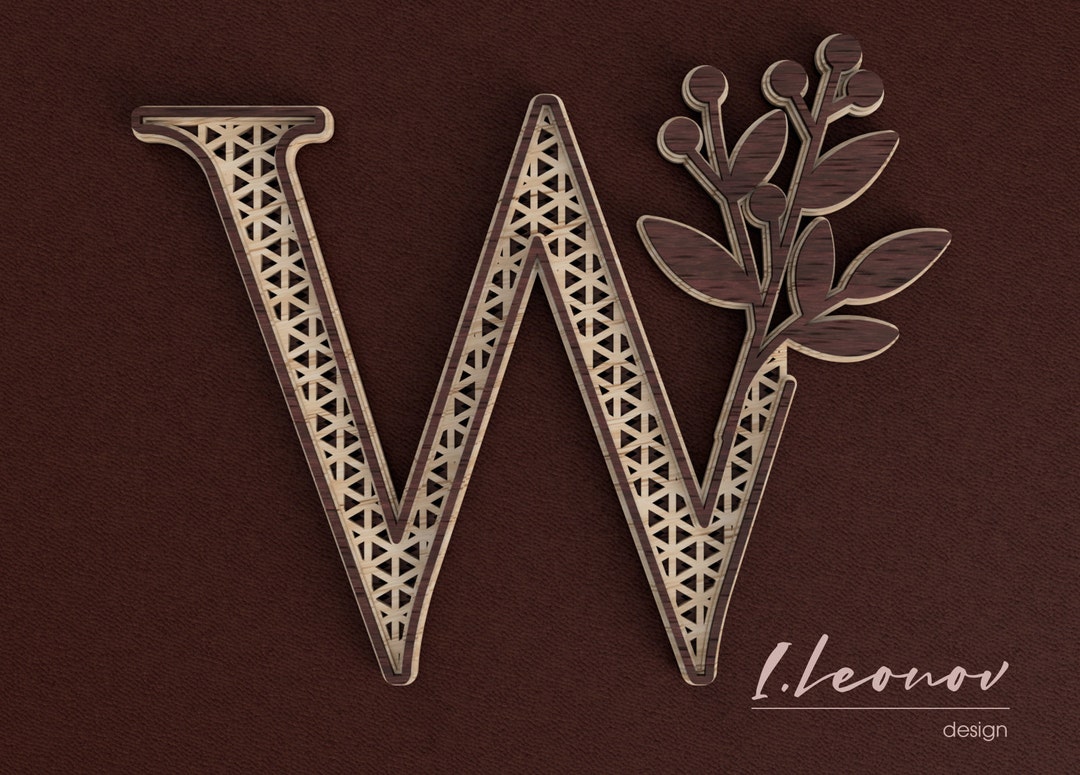 Laser Cut DXF Letter W, DXF Alphabet Letter W, Laser Cut Letter ...