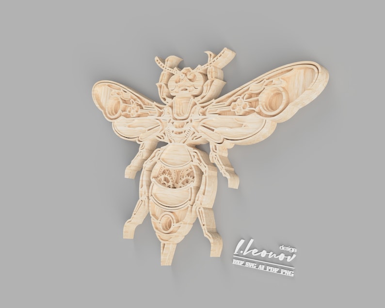 Steampunk Bee Multilayer Project for Laser Cutting. Digital - Etsy