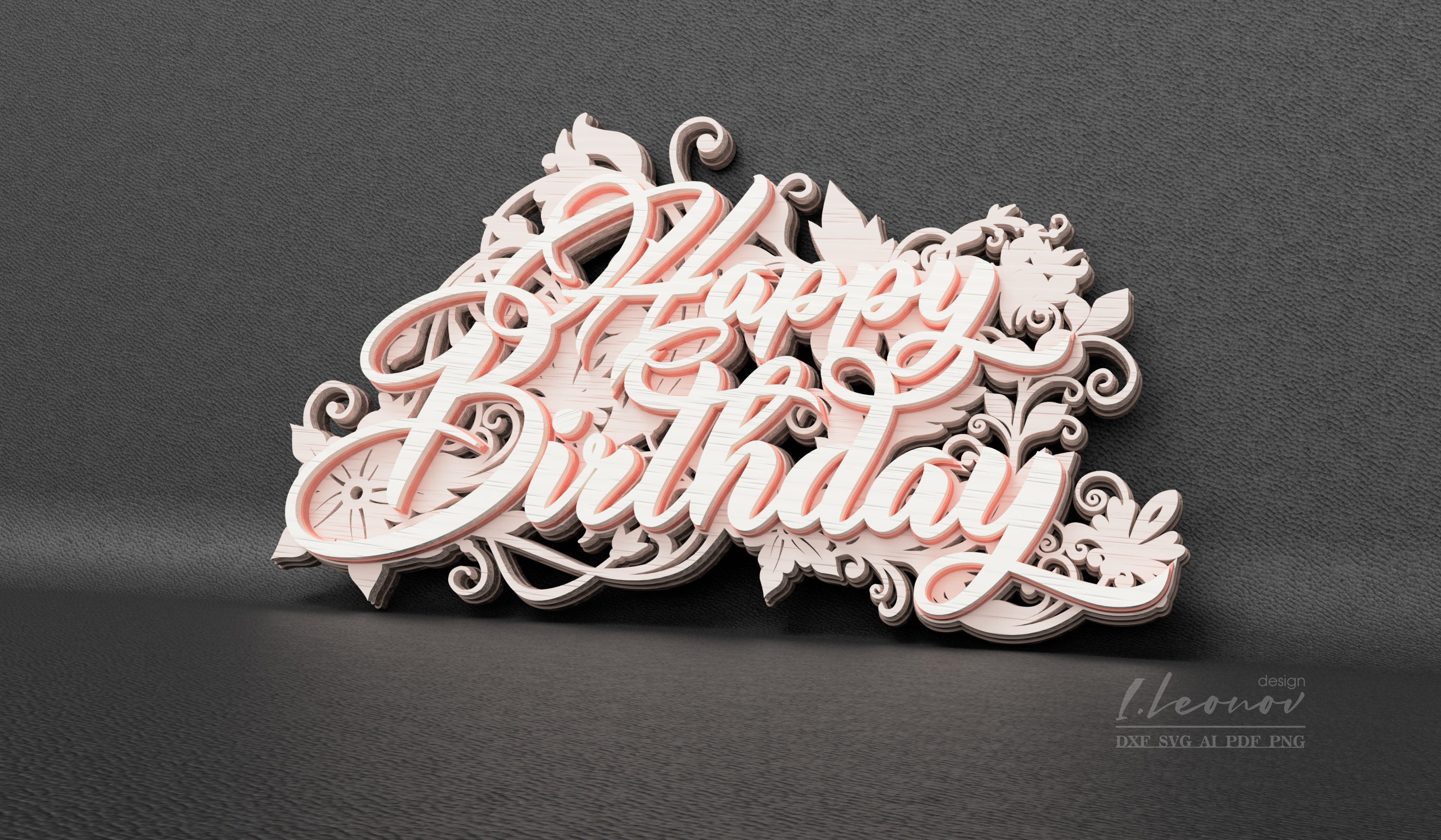 Happy Birthday Sign Design for Laser Cutters, DXF Laser Cut File ...
