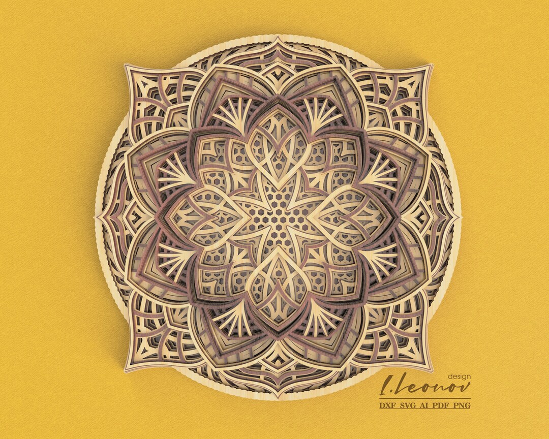 Multilayer Laser Cut Mandala Dxf File , Dxf File for Laser Cut, Paper ...