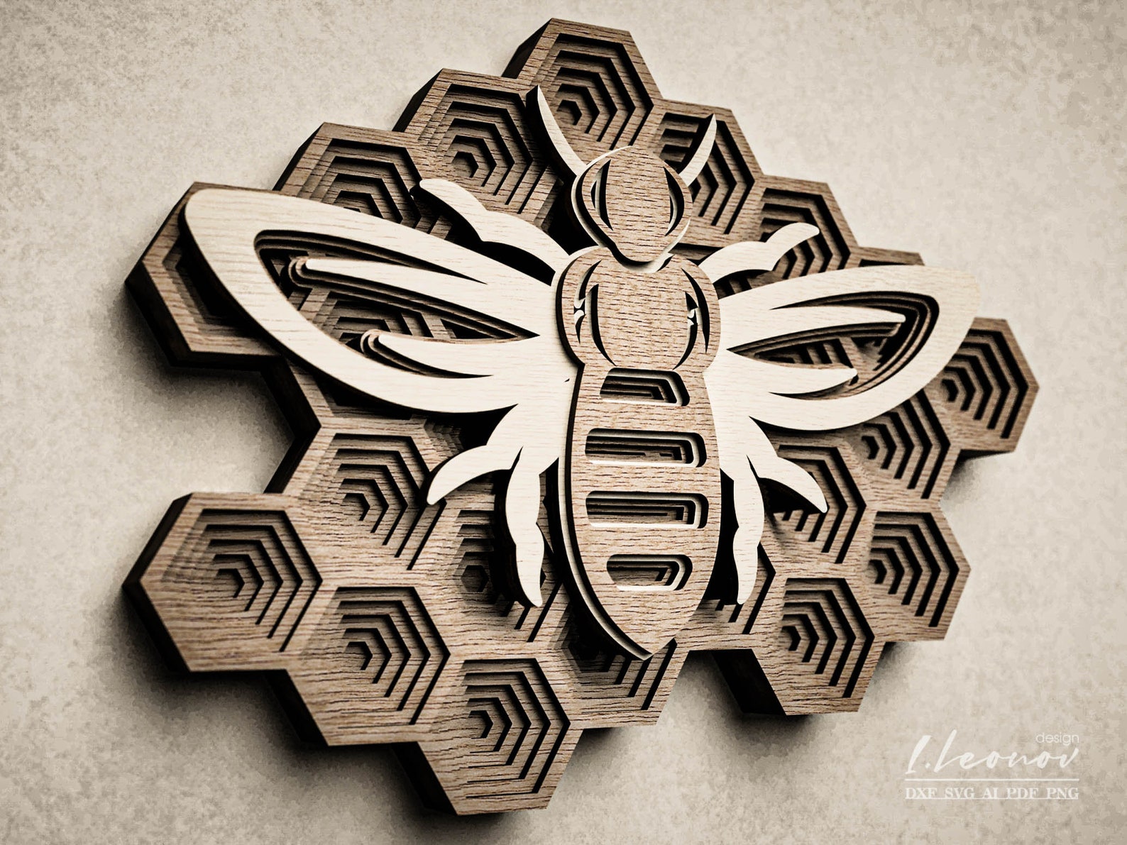 Honeycomb Bee Vector Laser Cut File Multilayer DXF File DXF - Etsy
