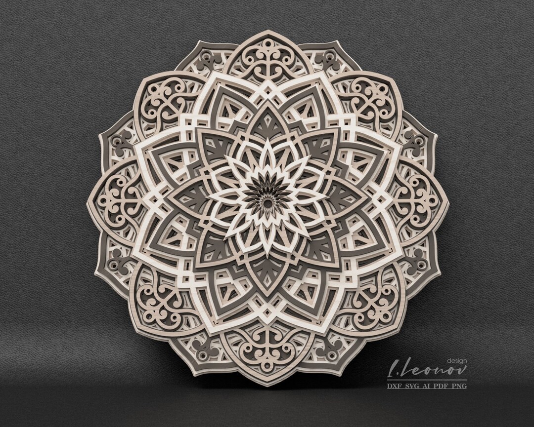 Digital File, Mandala DXF File, DXF File for Laser Cut, Layered Dxf ...