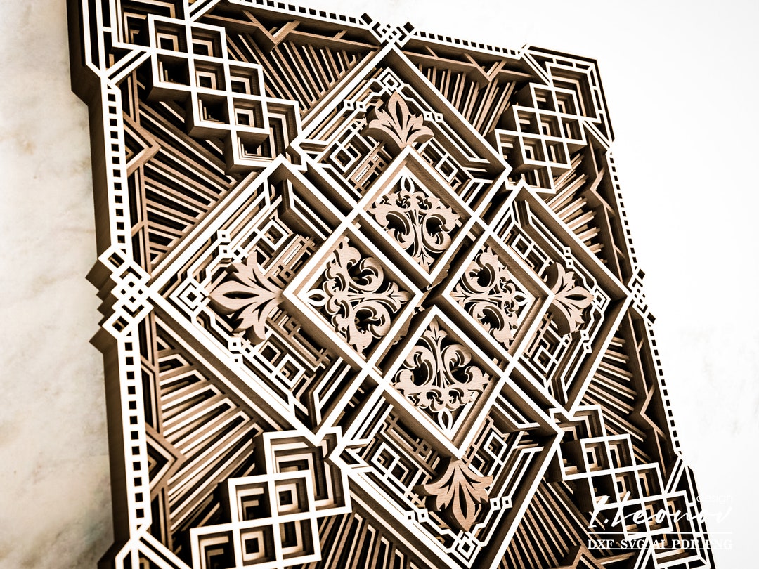 Digital File, Mandala DXF File, DXF File for Laser Cut, Layered Dxf ...