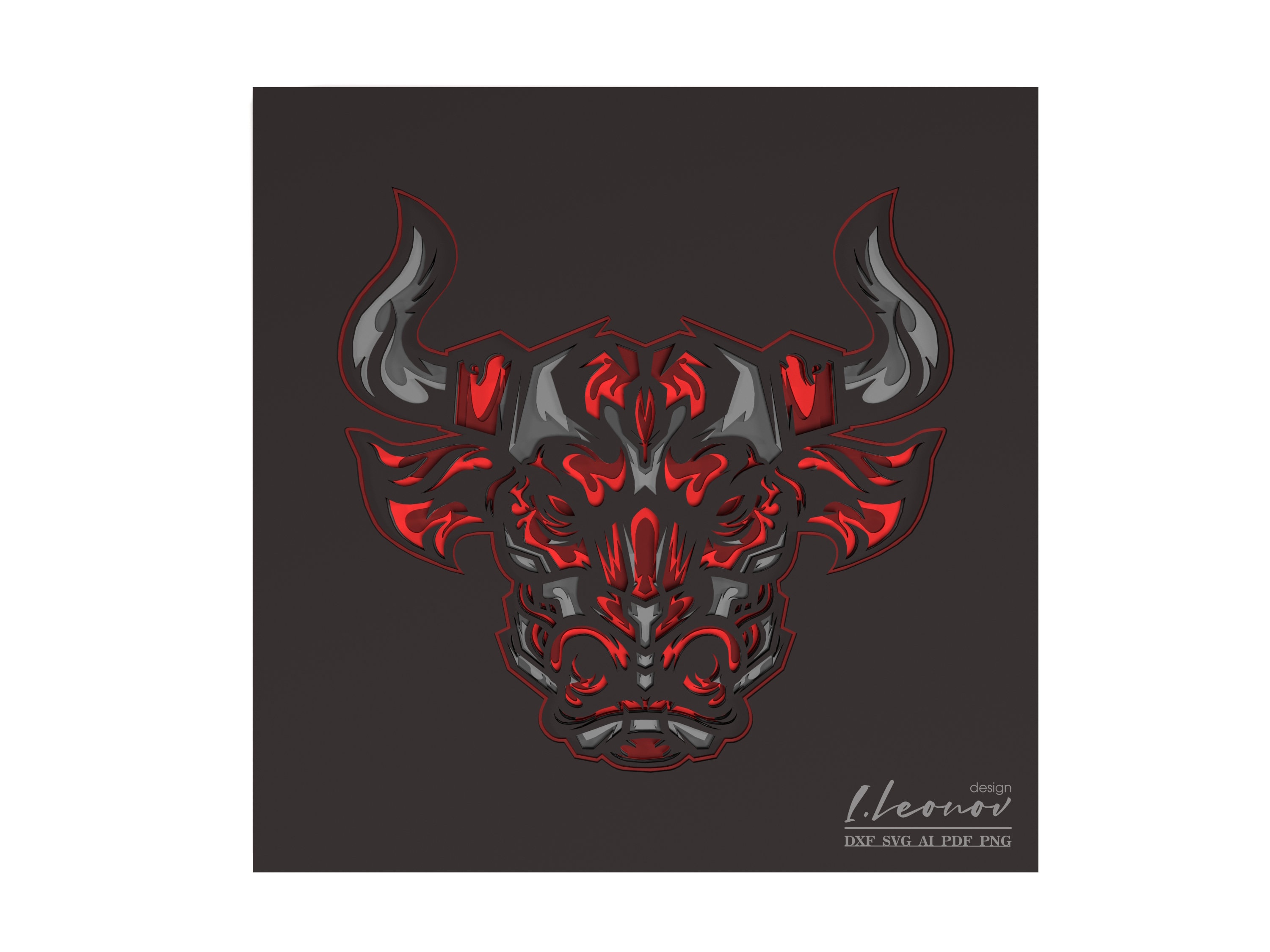 Multilayer Laser Cut File, Bull Head Dxf File, Laser Cut File Wooden ...