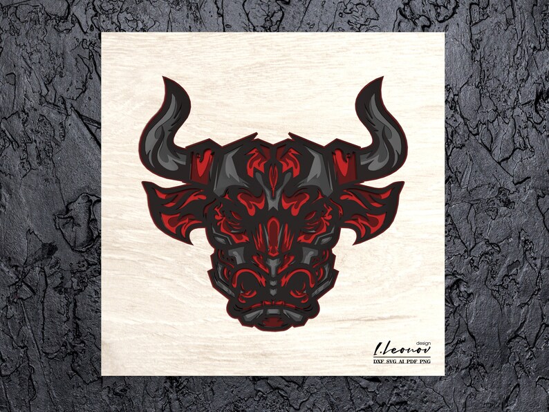 Multilayer Laser Cut File Bull Head Dxf File Laser Cut File - Etsy
