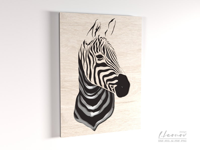 Multilayer Laser Cut File, Zebra Head Dxf File, Laser Cut File Wooden ...