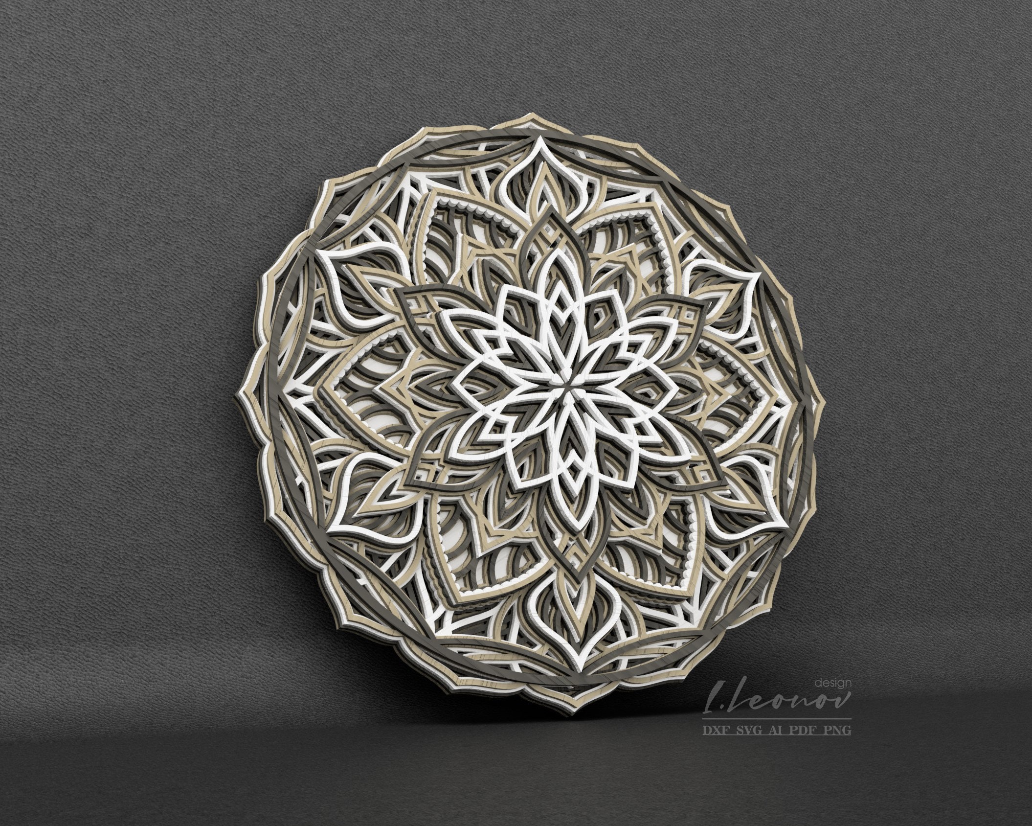 Multilayer Mandala Laser Cut File, DXF File for Laser Cut, Layered Dxf ...