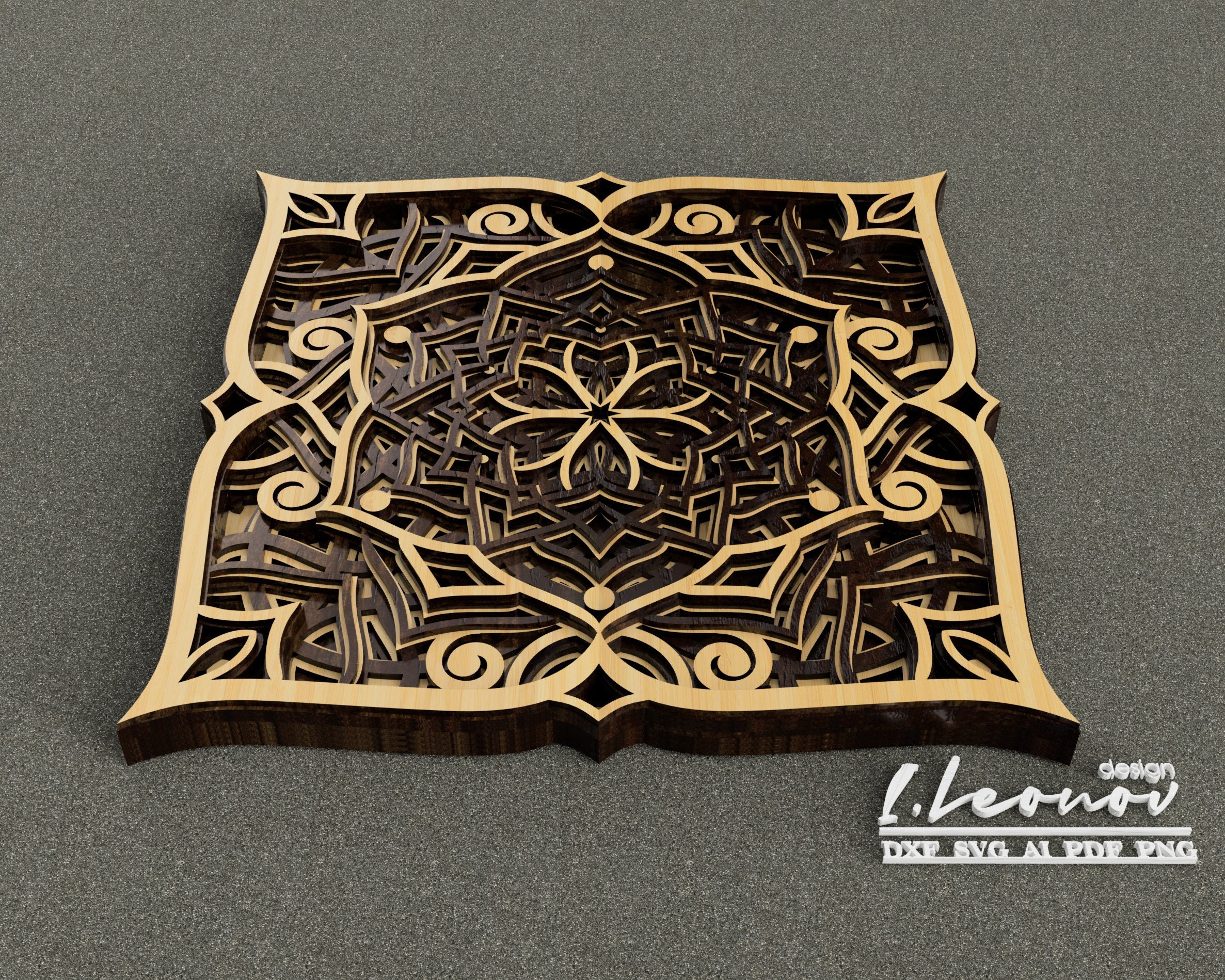 Digital File Multilayer Mandala DXF File DXF File for Laser - Etsy