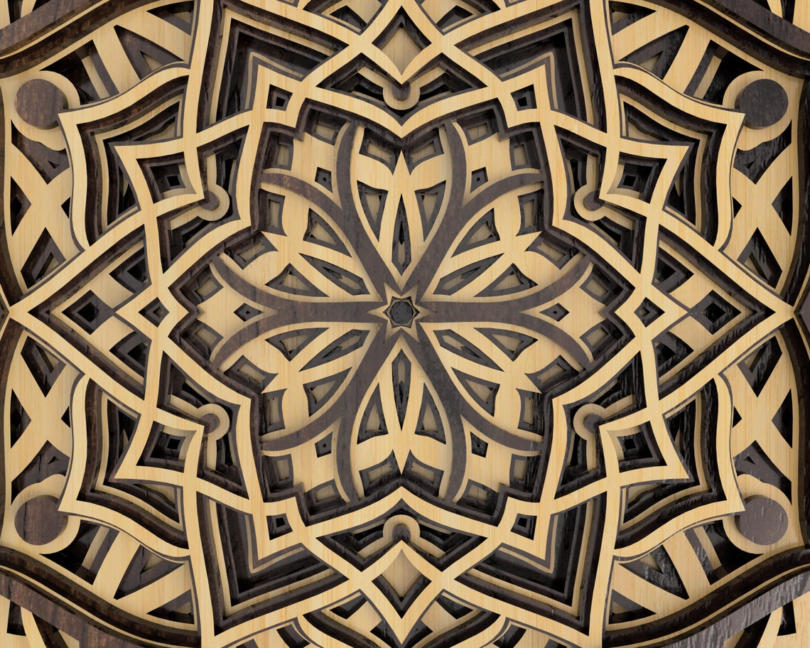 Digital File Multilayer Mandala DXF File DXF File for Laser - Etsy