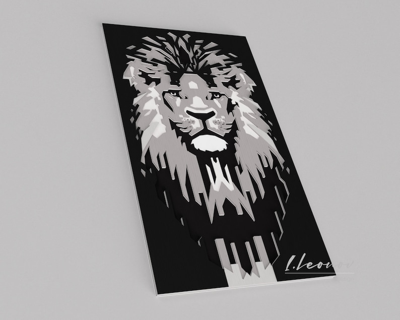 Archivo de corte láser multicapa archivo dxf león SVG Ai EPS | Etsy