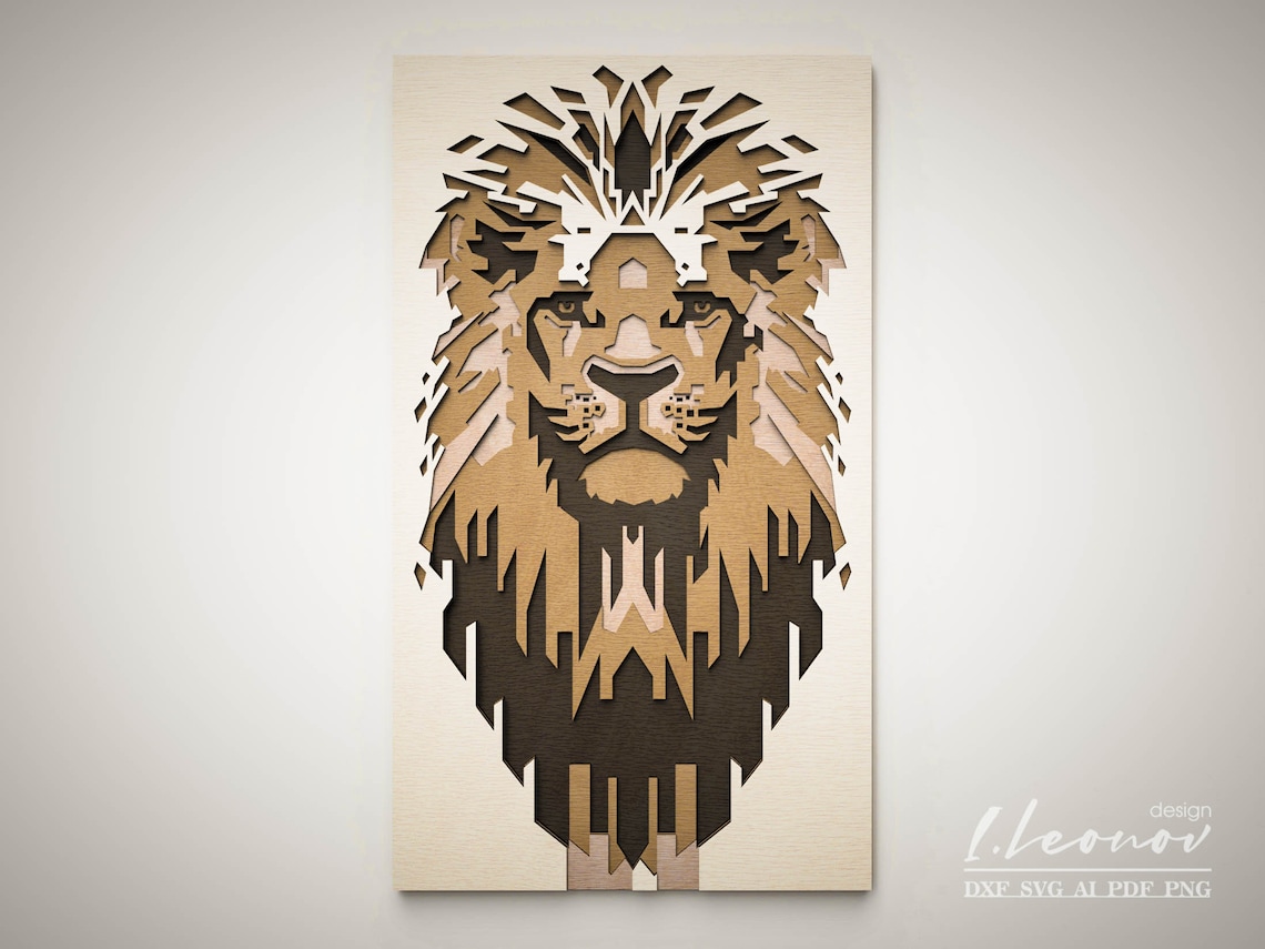 Multilayer Laser Cut File Lion Dxf File SVG Ai EPS Dxf Laser - Etsy