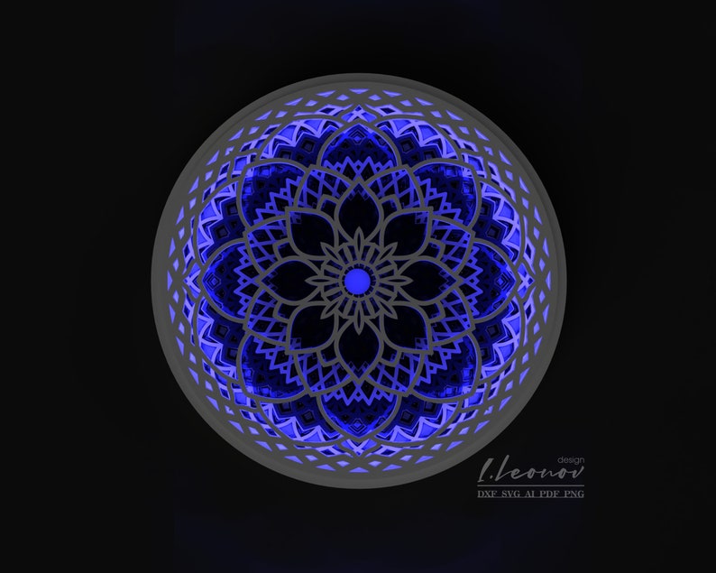 Digital Multilayer Laser Cut Mandala Project With Led Dxf | Etsy