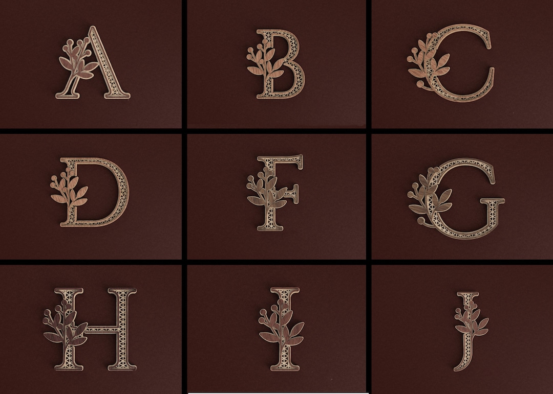 Laser Cut DXF Letter A-Z, DXF Alphabet Letter A-Z, Laser Cut Letter ...