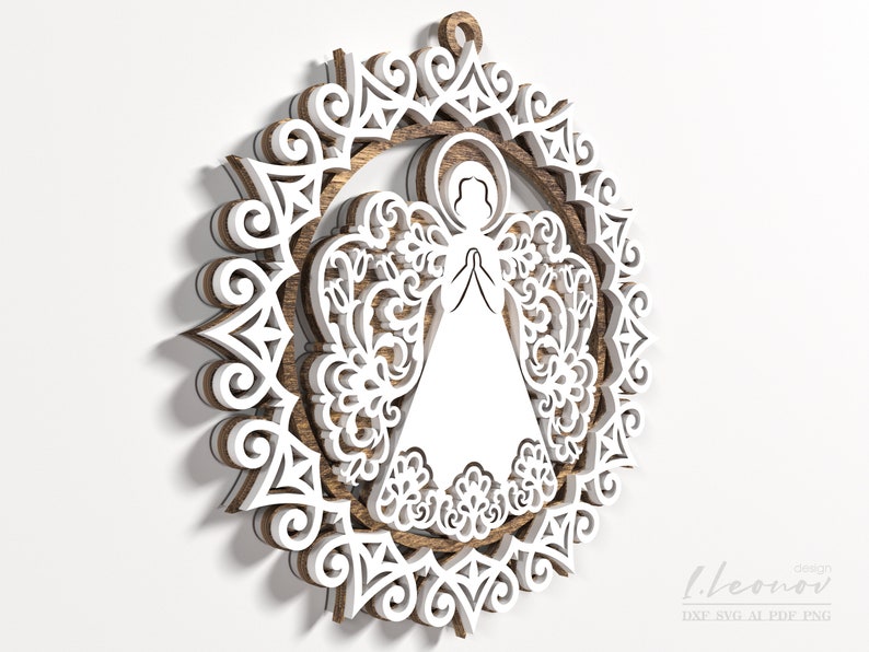 3 Layer Christmas Tree Ornament Angel Laser Cut File DXF File | Etsy