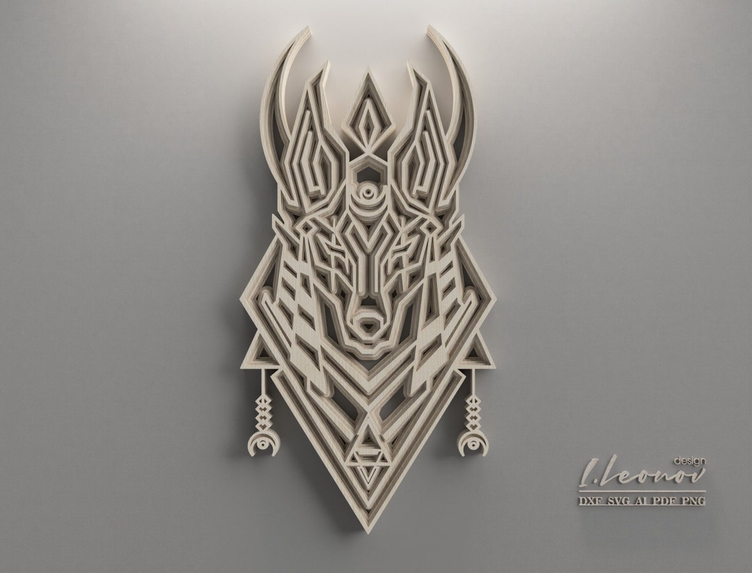Anubis Wall Art, Multilayer Anubis Wall Decoration, Anubis DXF, Anubis ...