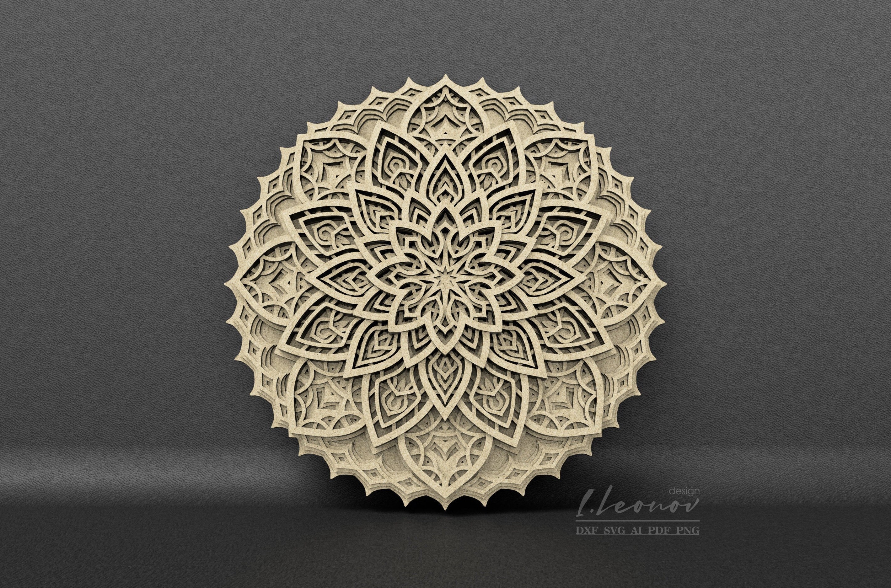 Digital File, Mandala DXF File, DXF File for Laser Cut, Layered Dxf ...