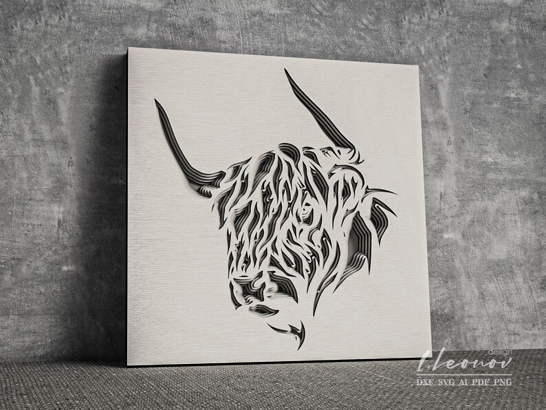 Multilayer Bison Laser Cut File Bison Dxf File SVG Ai EPS | Etsy
