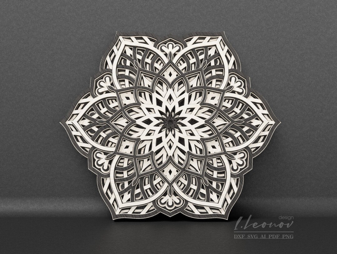 Multilayer Scroll Saw Pattern Mandala Dxf File , Dxf File for Laser Cut ...