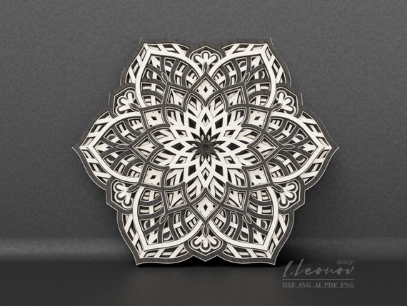 Multilayer Scroll Saw Pattern Mandala Dxf File Dxf File for - Etsy